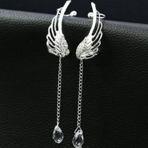 Jewelry | Angel Wings Ear Cuffs With Crystal Ball Clip | Poshmark